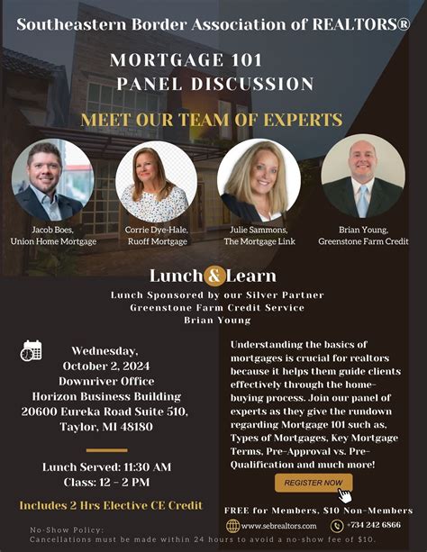 Lunch And Learn Mortgage 101 Panel Discussion Sebar Education Classes Southeastern Border