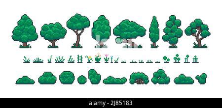 Pixel Art 8 Bit Objects Retro Digital Game Assets Set Of Pink Fashion