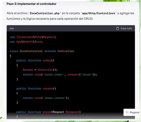 Generar Los Controladores Y Eloquent Orm En Laravel Con Chatgpt