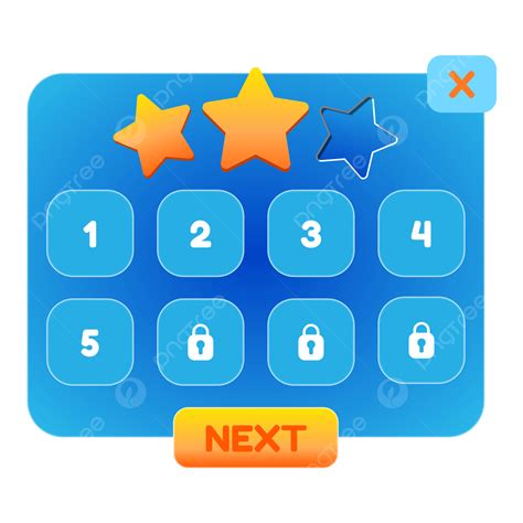 Level Complete Vector Png Images Level Complete Menu Pop Up With Stars Score And Buttons Gui