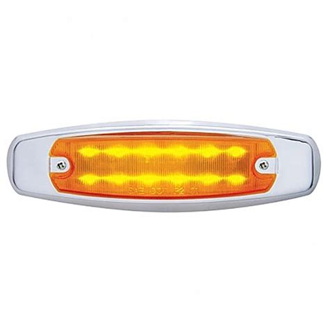 12 Led Rectangular Clearancemarker Light With Chrome Bezel Amber