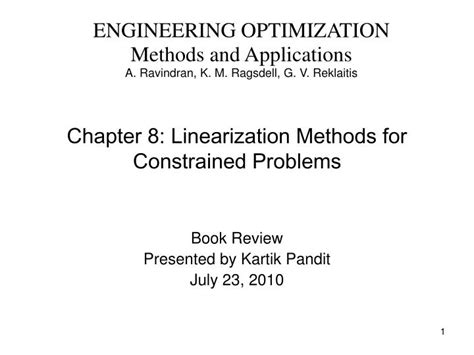 Ppt Chapter 8 Linearization Methods For Constrained Problems Powerpoint Presentation Id 1197953