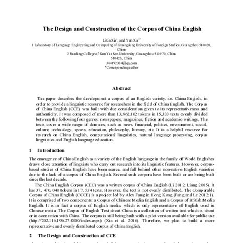 The Design And Construction Of The Corpus Of China English Acl Anthology