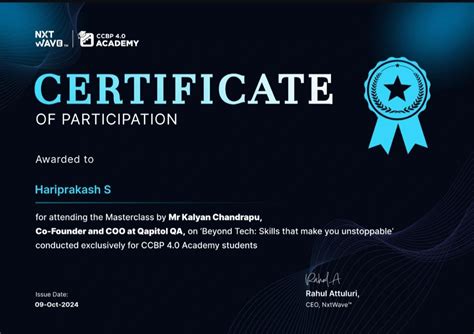 Masterclass Nxtwave Hari Prakash S