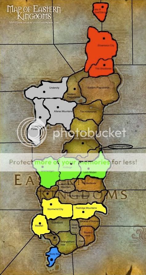 Alliance Transportation Map Of Eastern Kingdoms World Of