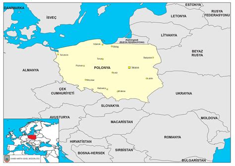 Detaylı Polonya Haritası Fiziki ve Siyasi Harita Şehirler ve Başkent
