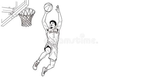 Basketball Player Mid Jump Shot Stock Illustration Illustration Of