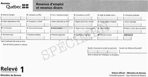 Releve 1 Fillable Form Printable Forms Free Online