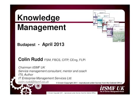 PDF Knowledge Management ItSMF Service Knowledge Management System SKMS Configuration