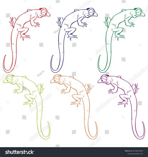 Hand Drawn Lizard Cartoon Character Vector Stock Vector Royalty Free