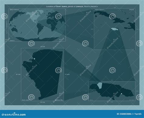 Saint James Jamaica Described Location Diagram Stock Illustration