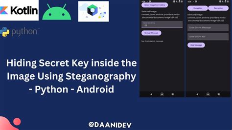Hiding Secret Key Inside The Image Using Steganography Python Android Youtube