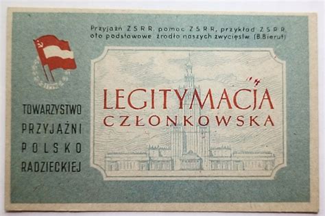 Warszawa Legitymacja Tppr Szkoła Przy Kc Pzpr 1954 14451673595 Allegro Pl