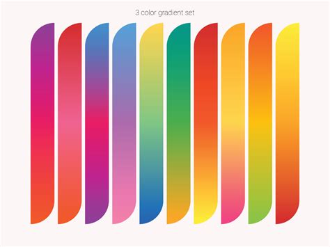 3 Color Gradient Set Soft Color Vector Gradients Modern Combinations Of Colors And Shades