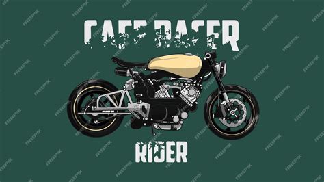 Premium Vector Custom Motorcycle Cafe Racer Vector Illustration