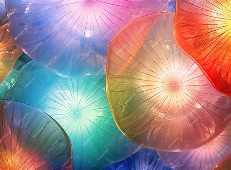 Premium Ai Image Colorful Fantasy Translucent Background
