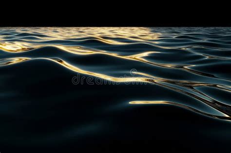 Looping Animation Of Fluid Gold Waves Gently Flowing Over A Smooth Black Surface With Soft