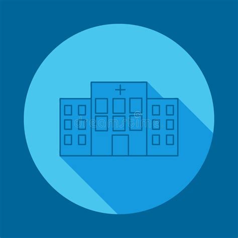 Hospital Building Front Flat Long Shadow Icon Element Of Medicine Icon