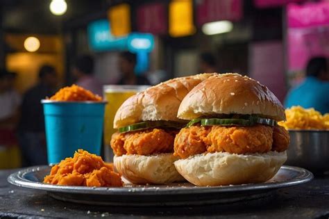 Premium Photo Vada Pav In A Street Food Stall Setup