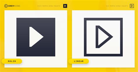 Media Play Square Icon · Linear · Coreui Icons · Svg Javascript
