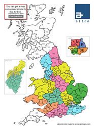 UK Postcode Area District Sector Maps Sales Territory Postal Code Data