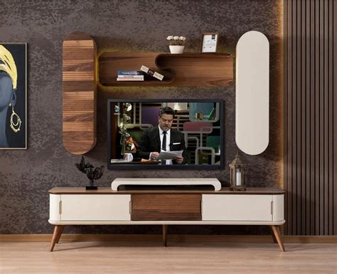 Jvmoebel Lowboard Wohnwand Rtv Tv Ständer Sideboard Lowboard Holz Beige