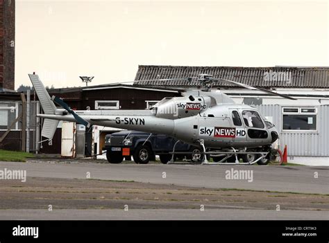 The Sky News Hd Helicopter At Swansea Airport In Fairwood South Wales
