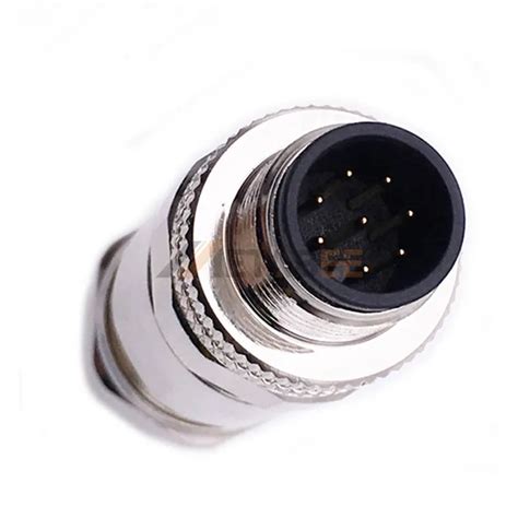 Shielded M12 8 Pin A Coded Male Connector Field Wireable Plug Metabeeai