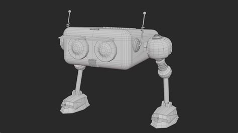 3d Tiny Robot Retro Futuristic Turbosquid 2284477