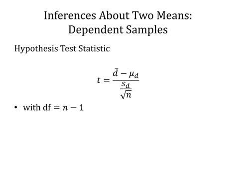 Ppt Inferences About Two Means Dependent Samples Powerpoint