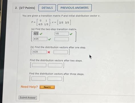 Solved You Are Given A Transition Matrix P And Initial