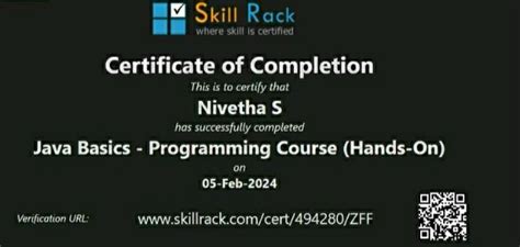 Nivetha S On Linkedin 🎓 Excited To Share That Ive Successfully Completed The Java Course On