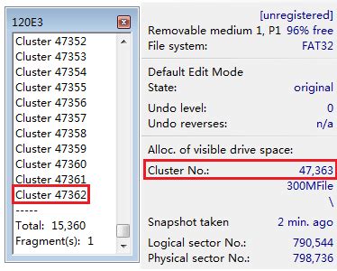 First Cluster No Of Mb File Which Copied After Deleting File