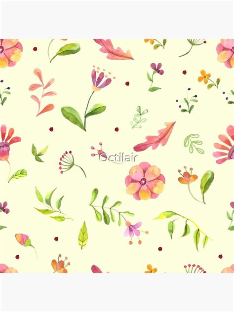 Watercolor Flowers Poster For Sale By Octilair Redbubble