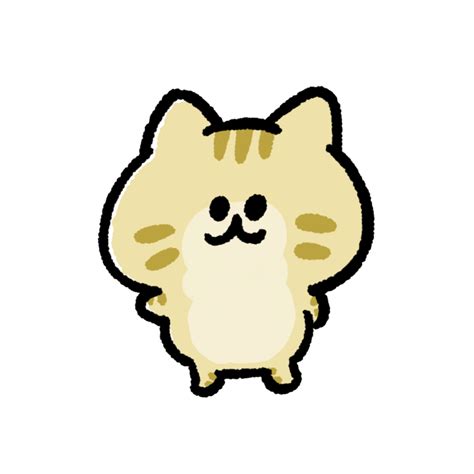 片手をあげる茶トラ猫のイラスト ゆるくてかわいい無料イラスト・アイコン素材屋「ぴよたそ」