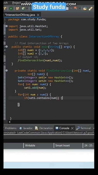 Exploring The Intersection Of Two Arrays Java Programming Tutorial