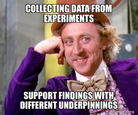 Collecting Data From Experiments Support Findings With Different Underpinnings Willy Wonka