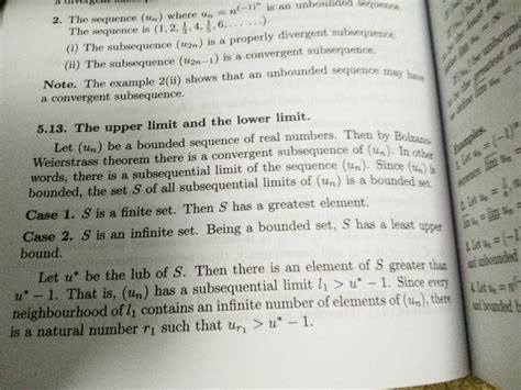 Sequences And Series Problem In Understanding Upper Limit And Lower Limit In Real Analysis
