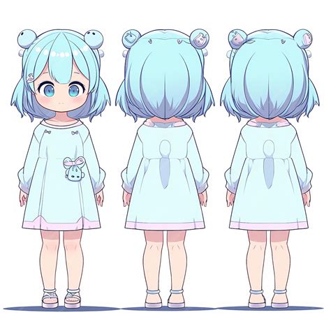 Premium Photo Adorable Kawaii Chibi Anime Character Model Sheet Art