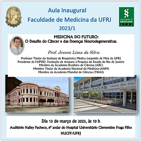 Aula Inaugural Faculdade De Medicina Da UFRJ 2023 1 Portal De Eventos