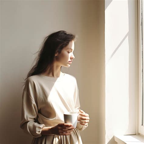 Premium Ai Image Drinking Coffee Alone