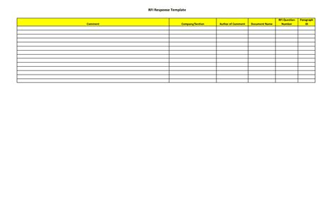 Rfi Response Template Download Printable Pdf Templateroller