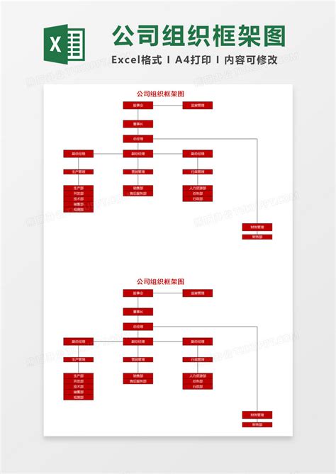 公司实用组织框架图EXECL素材模板下载 公司 图客巴巴