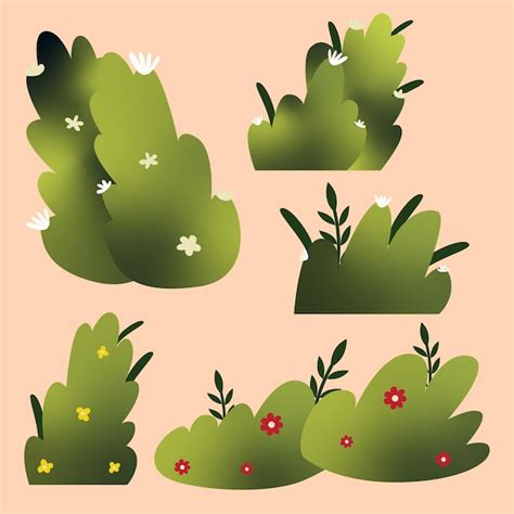 Premium Vector Grass Set Elements Vector Illustration