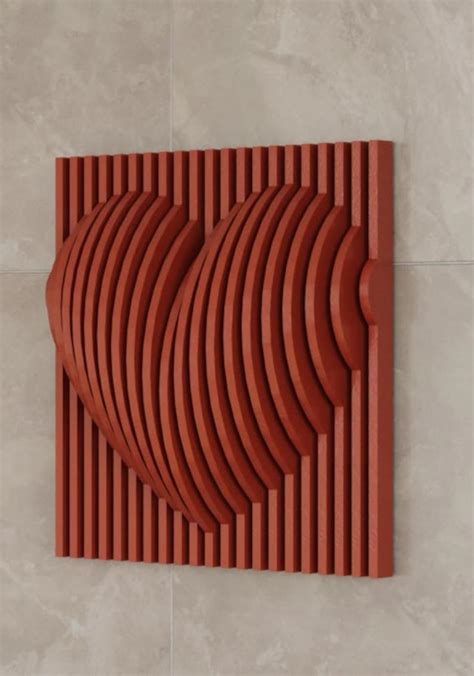 Parametric Heart Wall Art Minimalist Heart Wall Decor Heart Shape