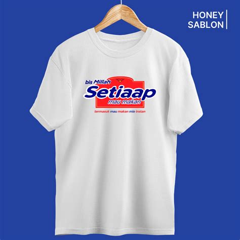 Jual Kaos Lucu Plesetan Mie Sedaap Bismillah Setiaap Mau Makan Kaos