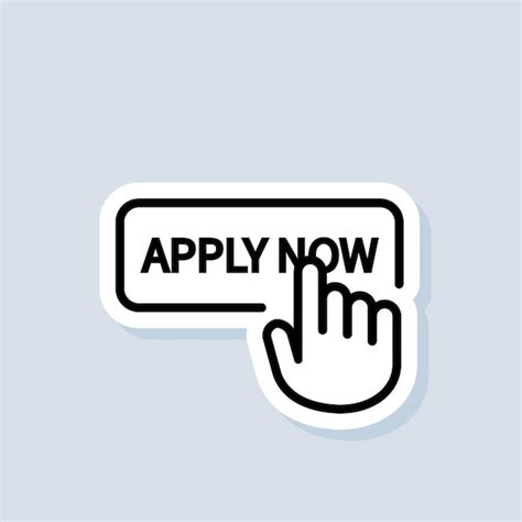 Premium Vector Apply Now Sticker Apply Now Button With Hand Cursor