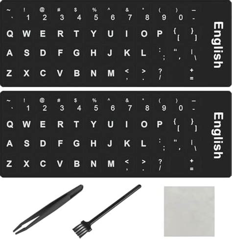 2pcs English Keyboard Stickers With Tweezer Universal