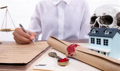 Lastwill Inheritance Document Contract Is Approved By Lawyer To Seal Wax And Stamp Approval To