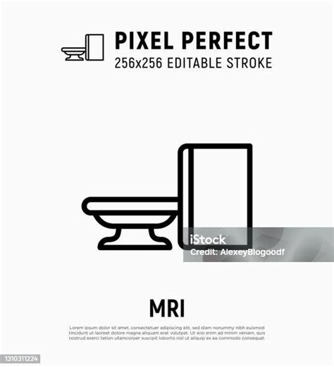 Mri 스캐너 씬 라인 아이콘 종양학 탐지를 위한 의료 장비 픽셀 완벽 편집 가능한 스트로크 벡터 그림입니다 Cat 스캔에 대한 스톡 벡터 아트 및 기타 이미지 Istock